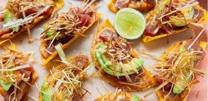 Mexican Tuna Tostadas Recipe With Crispy Leeks | Gran Luchito